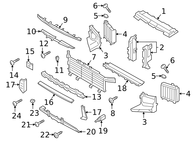 2019-2022 Porsche Cayenne Radiator Support Splash Shield 9Y0-805-015-C | Porsche Burlingame Parts