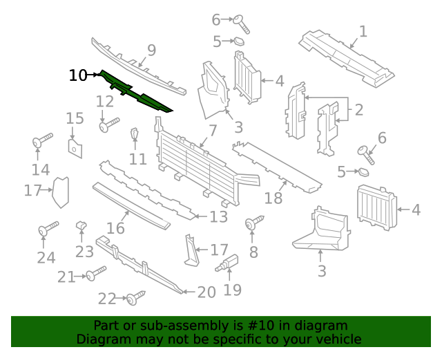 2019-2023 Porsche Cayenne Radiator Support Air Deflector 9Y0-129-251-D ...
