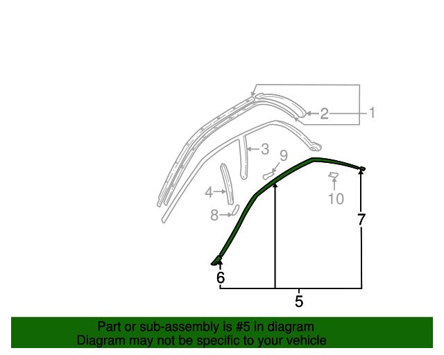 91012FA000 - Roof Molding - 1993-2001 Subaru Impreza | Subaru Parts Guys