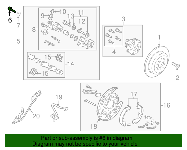 58389-1C800 - Disc Brake Caliper Bracket Mounting Bolt 2011-2021 Kia ...