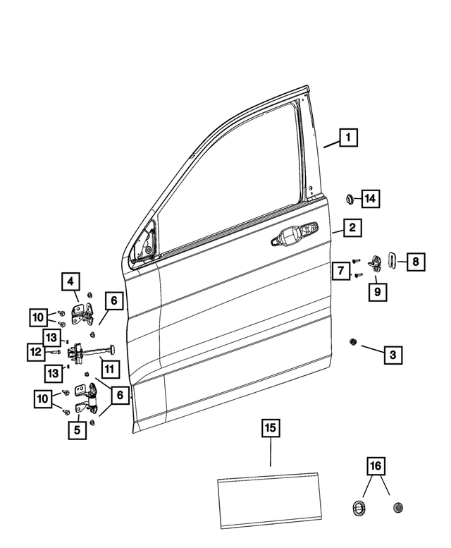 68376999AH - Front Door, Left 2021-2024 Jeep | Mopar Supply