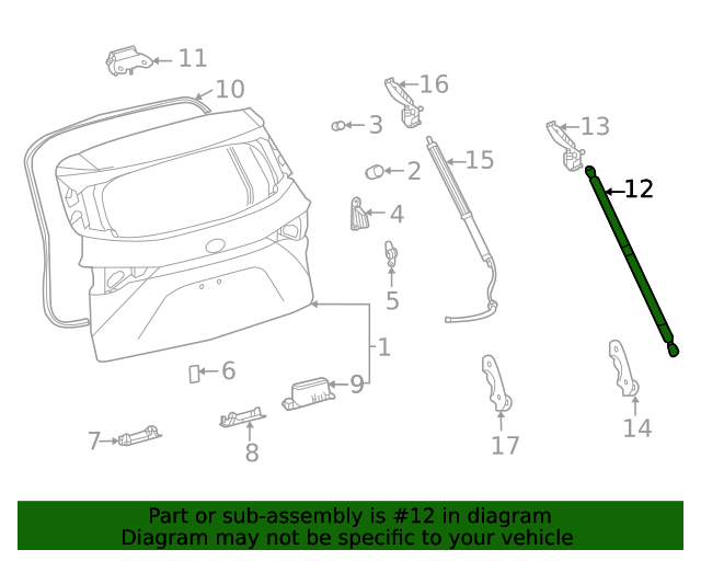 2021-2024 Toyota Sienna Lift-Gate Lift Support 68950-08050 | Toyota ...