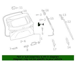 2021-2022 Toyota Sienna Lift Gate Stopper 67294-08030 | Toyota Parts Center