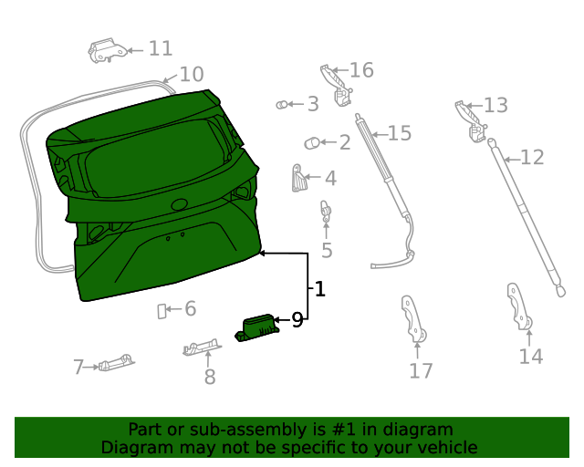 2021-2024 Toyota Sienna Lift Gate 67005-08170 | Toyota Parts Express