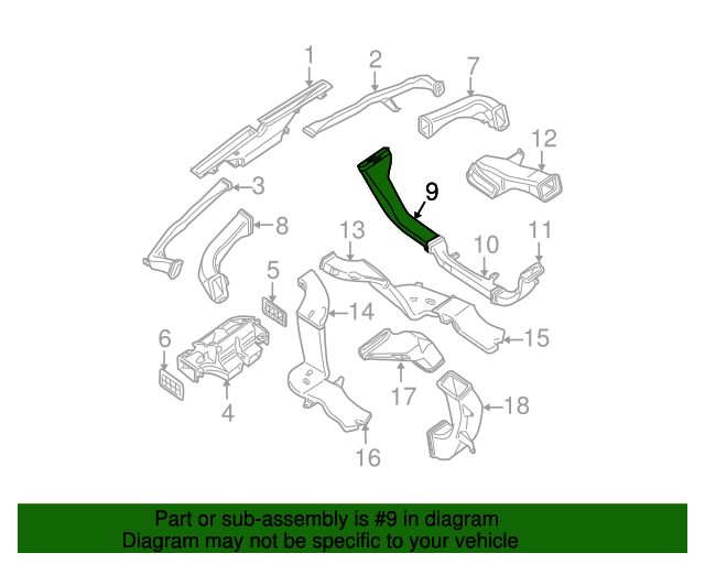 2005-2012 Nissan Pathfinder Heater Duct 27830-9CH0A | TascaParts.com