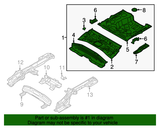 65510-H9200 - Floor Pan Assembly 2018-2023 Kia Rio | Kia.Parts Store