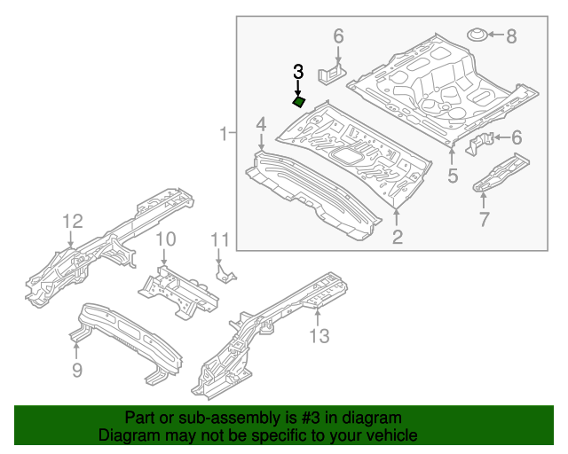 65533-H5000 - Center Floor Pan Side Bracket 2018-2023 Kia Rio | Kia ...