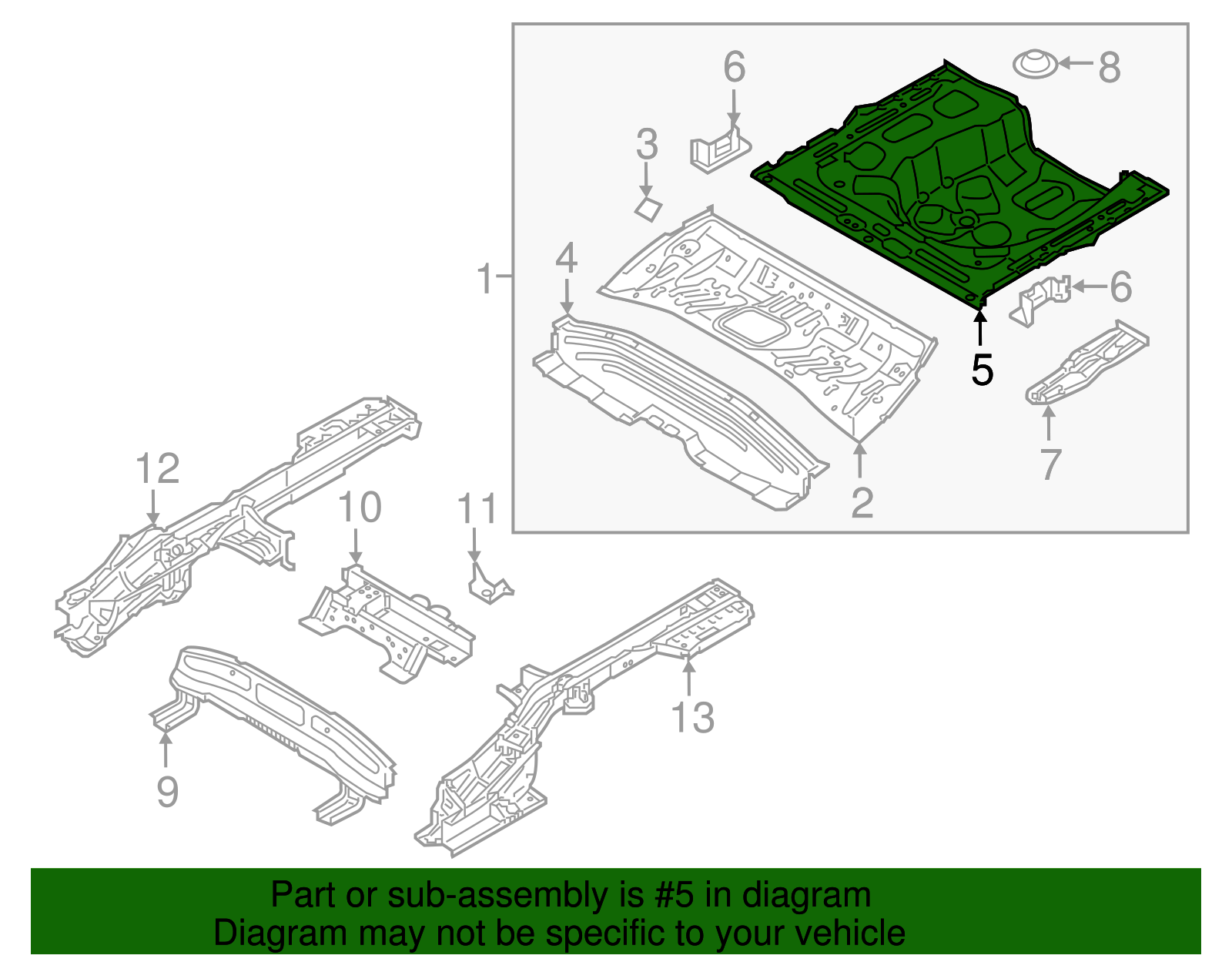 2018-2023 Kia Rio Rear Floor Pan 65513-J0000 | Retail Performance Auto ...