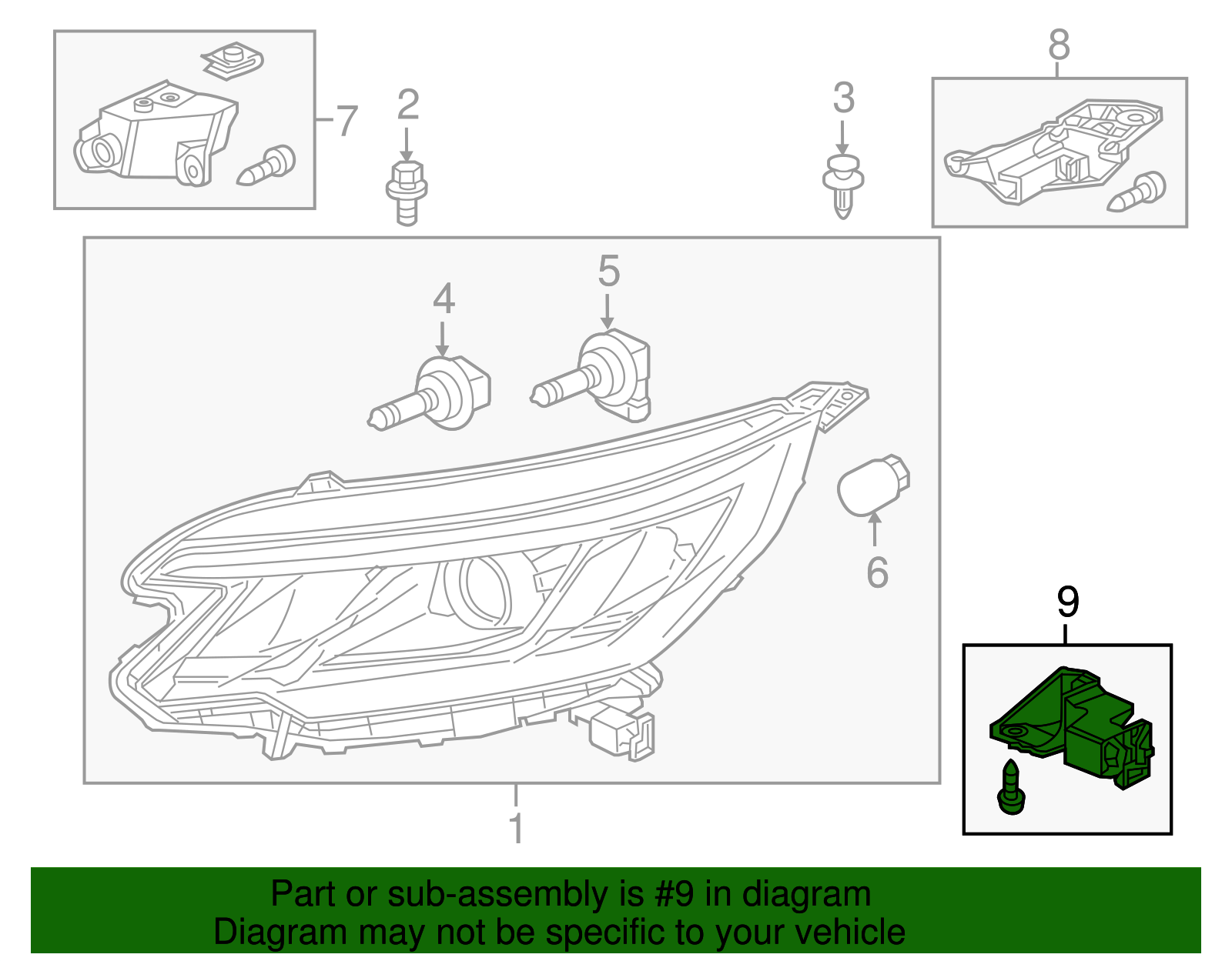 06100-T0A-A21 - Replacement Stay Kit C R Headlight - 2012-2016 Honda CR ...