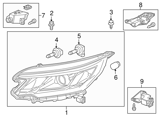 06100-T0A-A21 - Replacement Stay Kit C R Headlight - 2012-2016 Honda CR ...