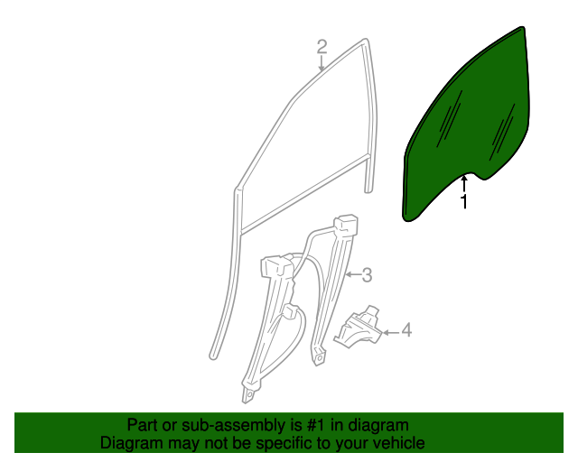 51337182088 - 2009-2015 BMW Door Glass (51-33-7-182-088) | BMW of South ...