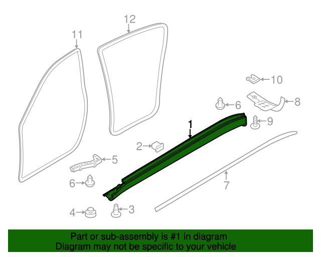2014-2016 Porsche Panamera Rocker Molding 970-559-202-04-G2L | Gaudin ...