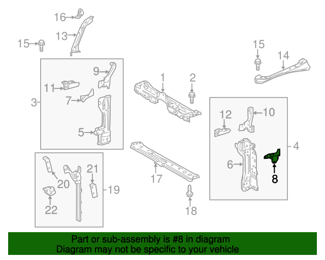2018-2022 Toyota C-HR Stay Bracket 53188-F4010 | Toyota Parts Center
