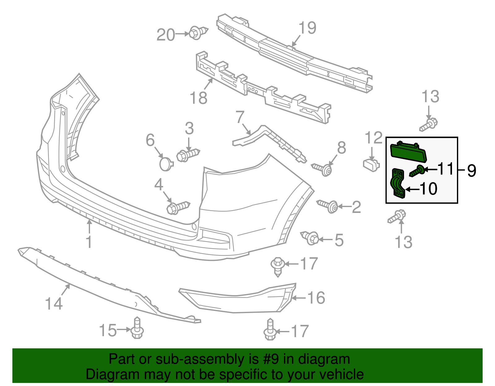33505-T1W-A01 - Reflector 2015-2016 Honda CR-V | Honda Parts Online