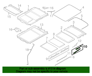 54102993882 - 2013-2015 BMW X1 Slide Rail (54-10-2-993-882) | BMW of ...