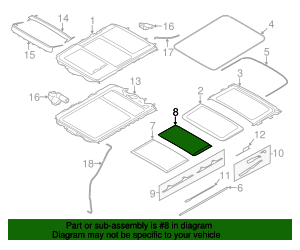 54-10-2-994-056 - Sunroof Cover 2013-2015 BMW X1 | AutoNationParts.com