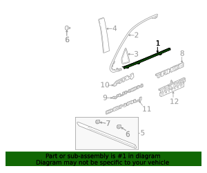 2021-2022 GM Front Passenger Side Door Window Belt Reveal Molding ...
