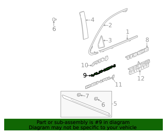 2021-2023 GMC Chrome Front Side Door Vehicle Name Plate 84267895 ...