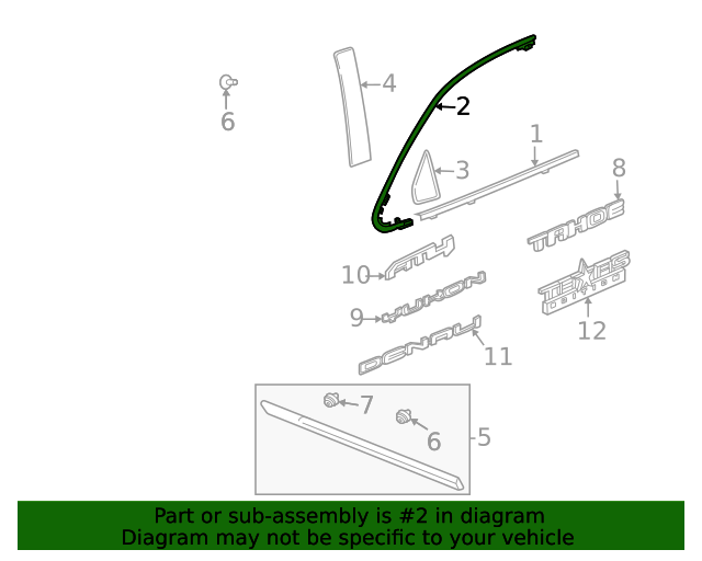 84988666 - Upper Molding 2021-2024 GM | GM Parts Warehouse