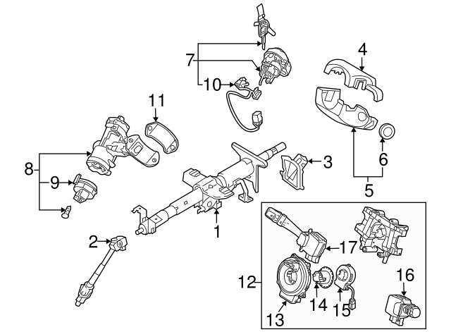 2005-2010 Kia Sportage Ignition Switch 93170-2E010 | GetOEMParts.com