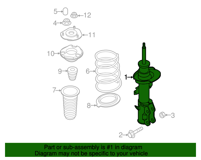 2011-2014 Mazda 2 OEM NEW 2011-2014 Mazda 2 1.5L Sport Touring Strut ...
