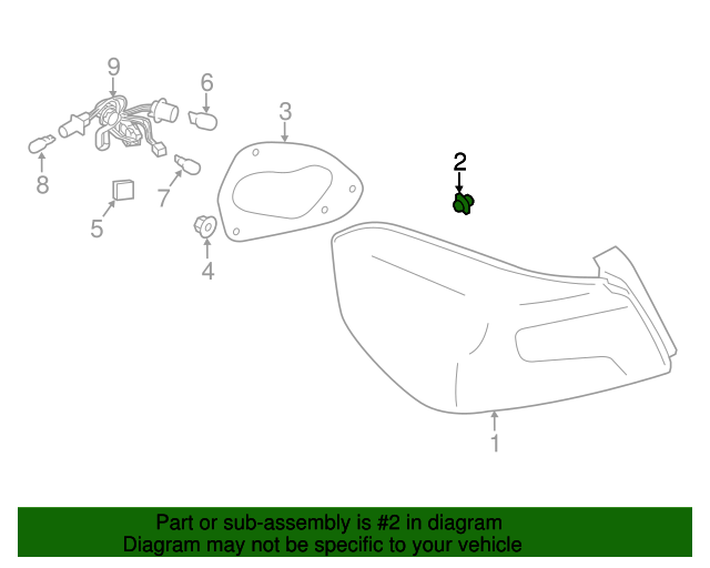 2009-2020 Subaru Tail Lamp Clip 909150032 | Subaru Parts Store