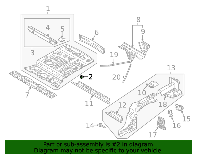 N-905-530-01 - Floor Pan Cap 2019-2023 Audi | Audi OEM Parts