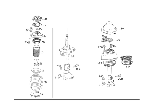 Spring Strut and Spring Strut Mounting Front for 2017 Mercedes-Benz ...