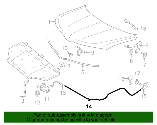 FT4Z-16916-D - Release Cable - 2016-2023 Ford | Lasco Auto Parts