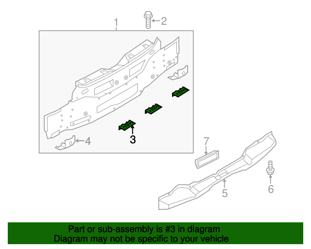 2008-2024 Nissan Rear Body Panel Retainer H5240-4BAMA | Nissan Parts Plus