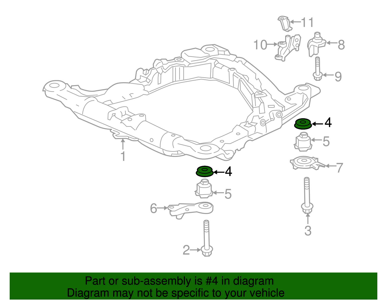 50261-TA0-A01 - 2008-2017 Honda - Rubber Front Sub-Frame Stopper ...