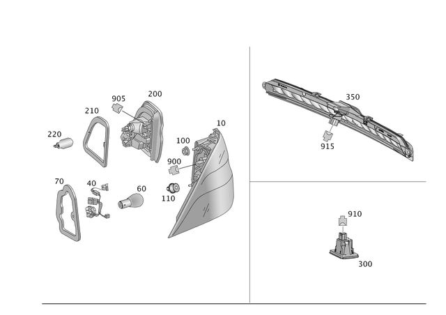 166-906-35-01 - Rear Lamp Combination 2012-2023 Mercedes-Benz ...