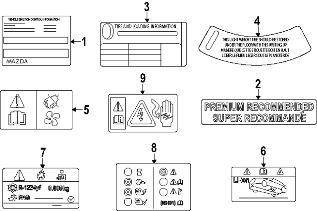 2024 Mazda CX-90 Emission Label H302-69-036A | Florida Mazda Parts