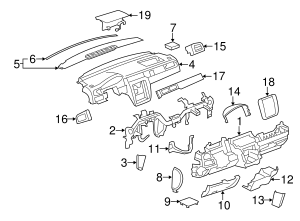 2012-2014 GM Ebony Instrument Panel 23224738 GM | GMPartsDirect.com