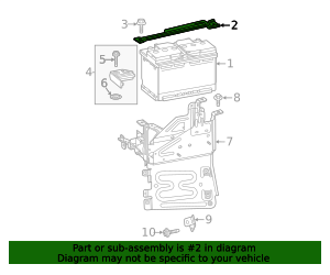 2020-2024 GM Battery Auxiliary Tray Hold Down Strap 84370827 GM ...