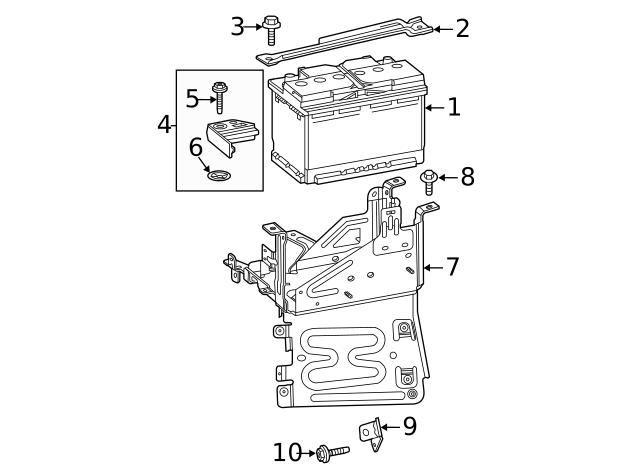 2020-2024 GM Battery Hold Down Retainer 84496064 GM | GMPartsDirect.com