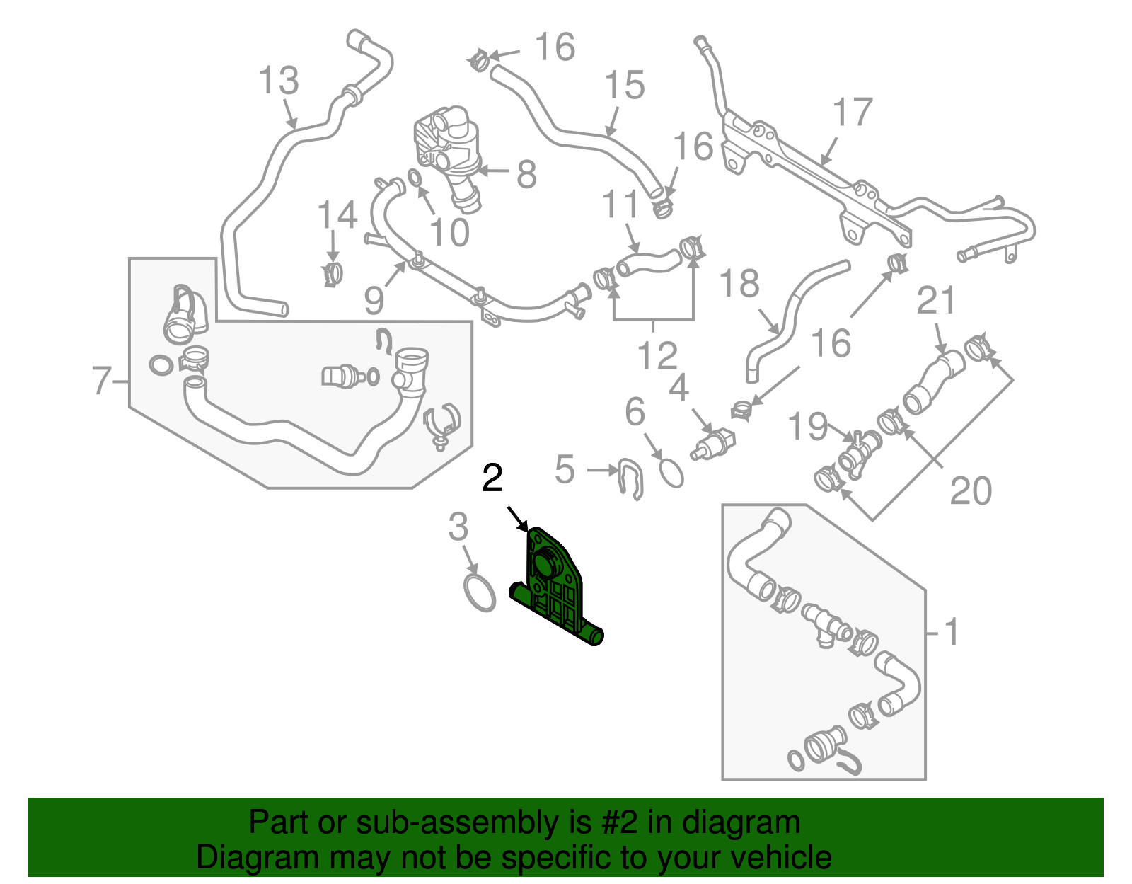 Genuine Audi 06F-121-132-H | Engine Coolant Outlet Flange | FREE ...