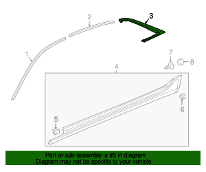 2017-2020 Cadillac CT6 F Molding 84376599 | GMPartsDirect.com