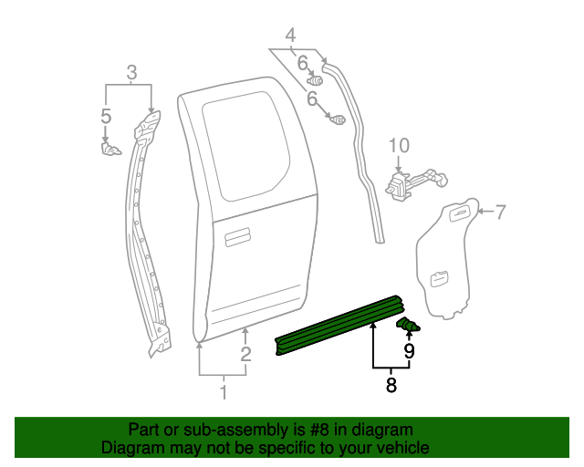 2000-2006 Toyota Tundra Lower Weather-Strip 67887-0C010 | OEM Parts Online