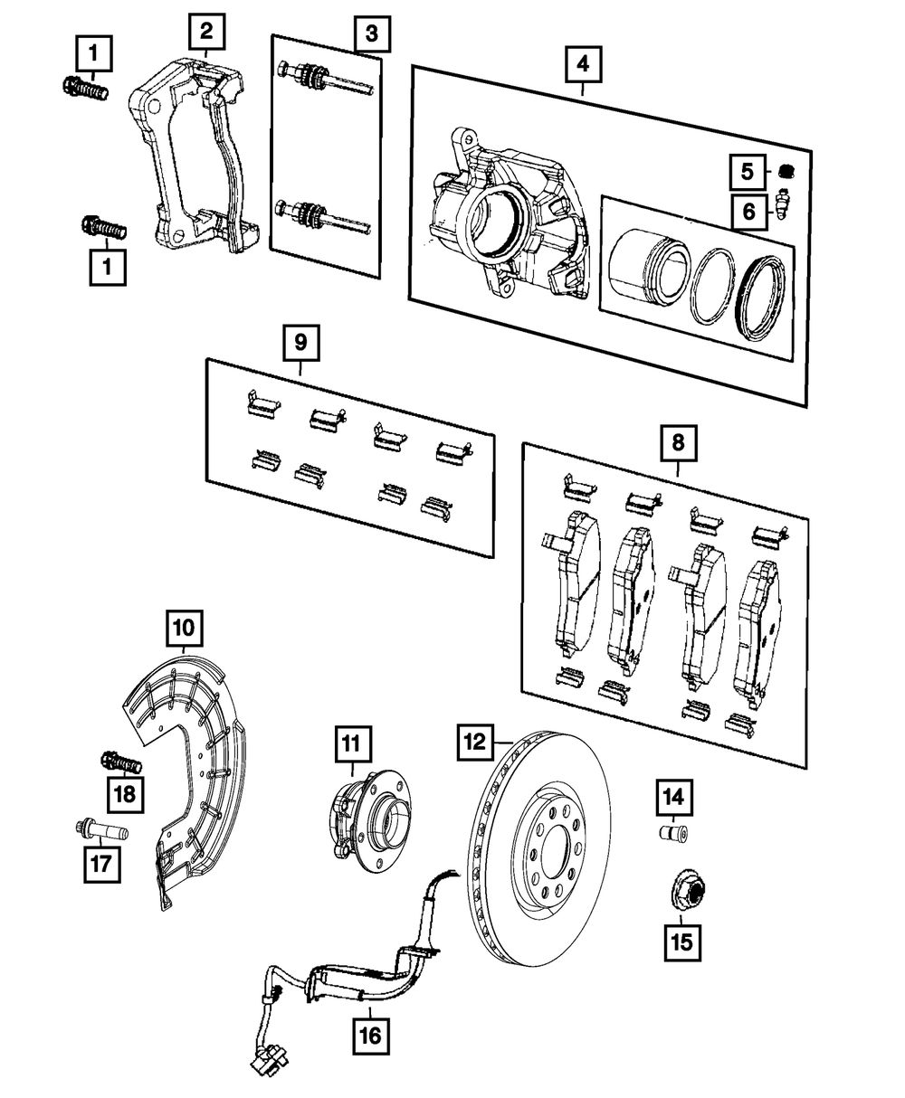 68563830AA - Anti-Lock Brakes Sensor, Front 2017-2025 Jeep Compass ...