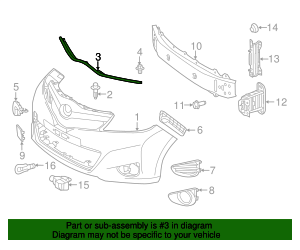 2012-2014 Toyota Yaris Upper Seal 53395-52040 | Toyota Parts
