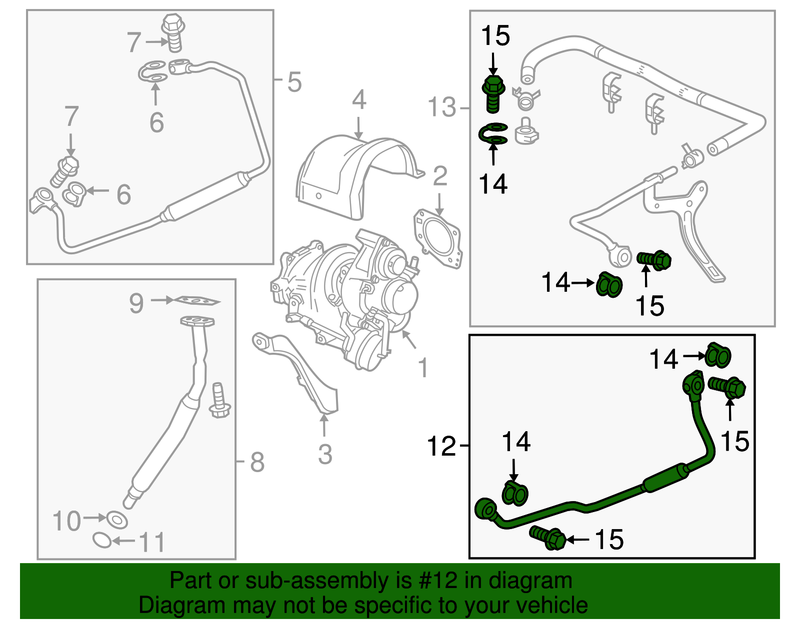 2011-2016 Buick Turbocharger Coolant Return Pipe 12626640 GM ...