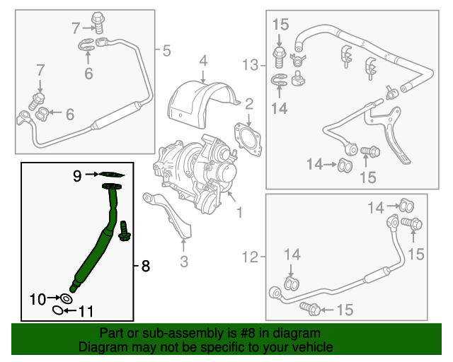 2011-2012 Buick Regal Turbocharger Oil Return Hose 12626643 ...