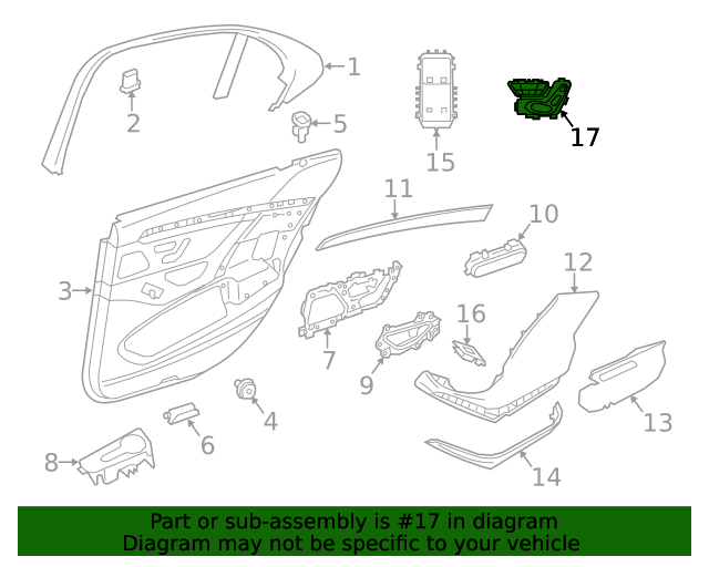 222-905-38-01-8R98 - Power Seat Switch 2014-2020 Mercedes-Benz ...