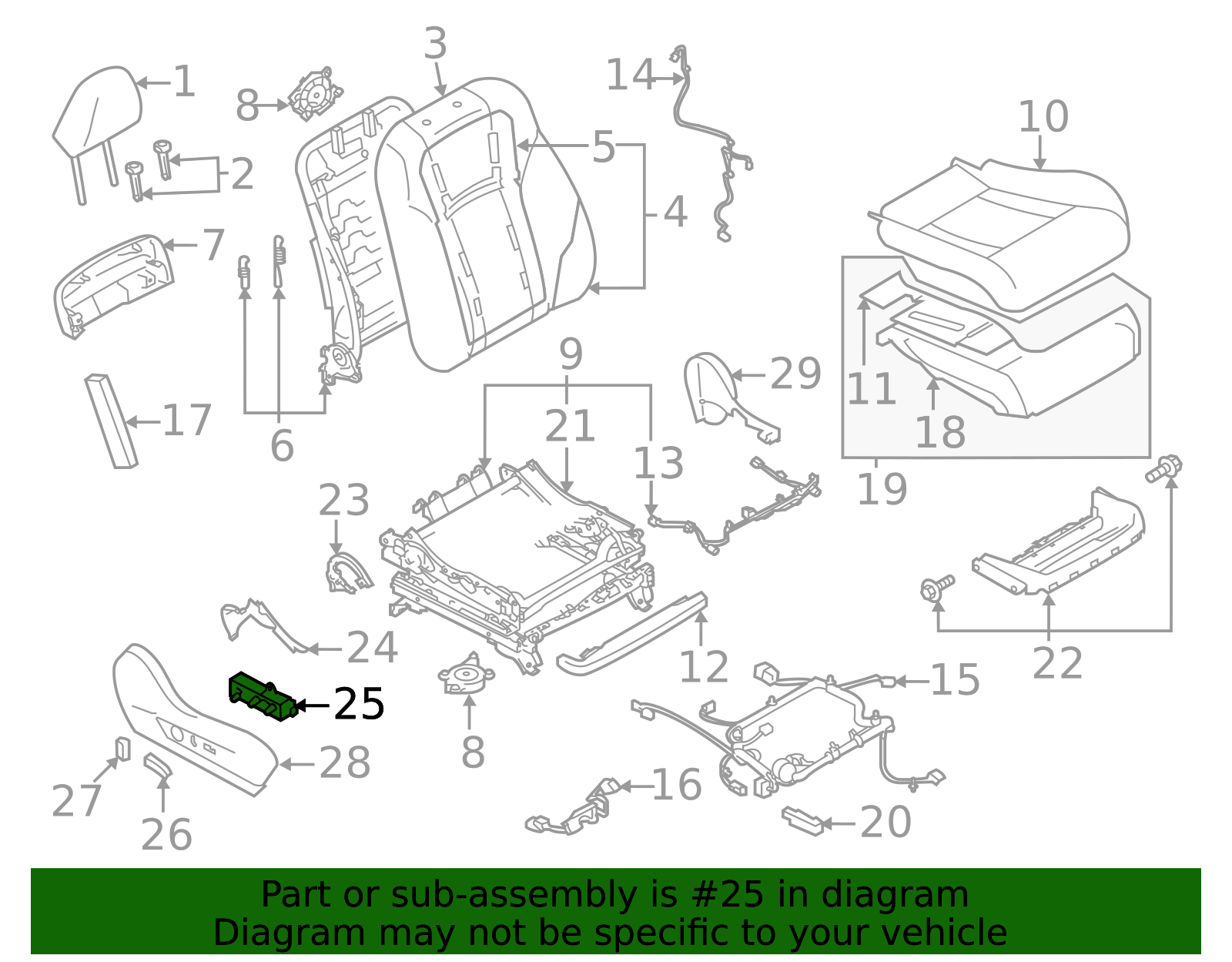 64176FL020 - Seat Switch 2019-2024 Subaru | Subaru Factory Parts Online