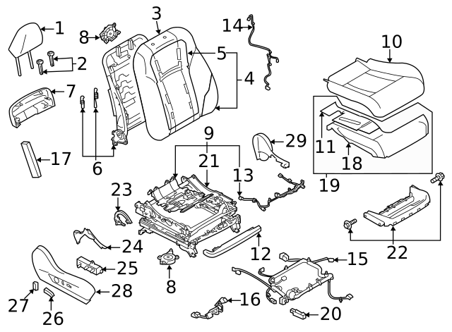 2020-2022 Subaru Outback Seat Back Cushion Cover 64150AN14BSG ...