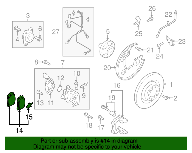 8K0-698-451-G - Brake Pads Rear 2008-2017 Audi | Audi OEM Parts