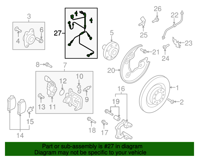 8F0-972-253 - ABS Sensor Wire 2010-2017 Audi | Audi OEM Parts