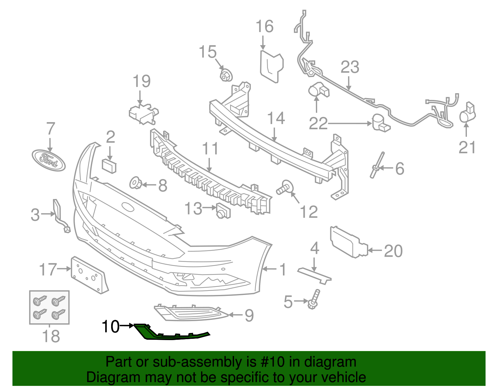 HS7Z-15266-AA - Trim Molding 2017-2018 Ford Fusion | Big 3 Auto Parts