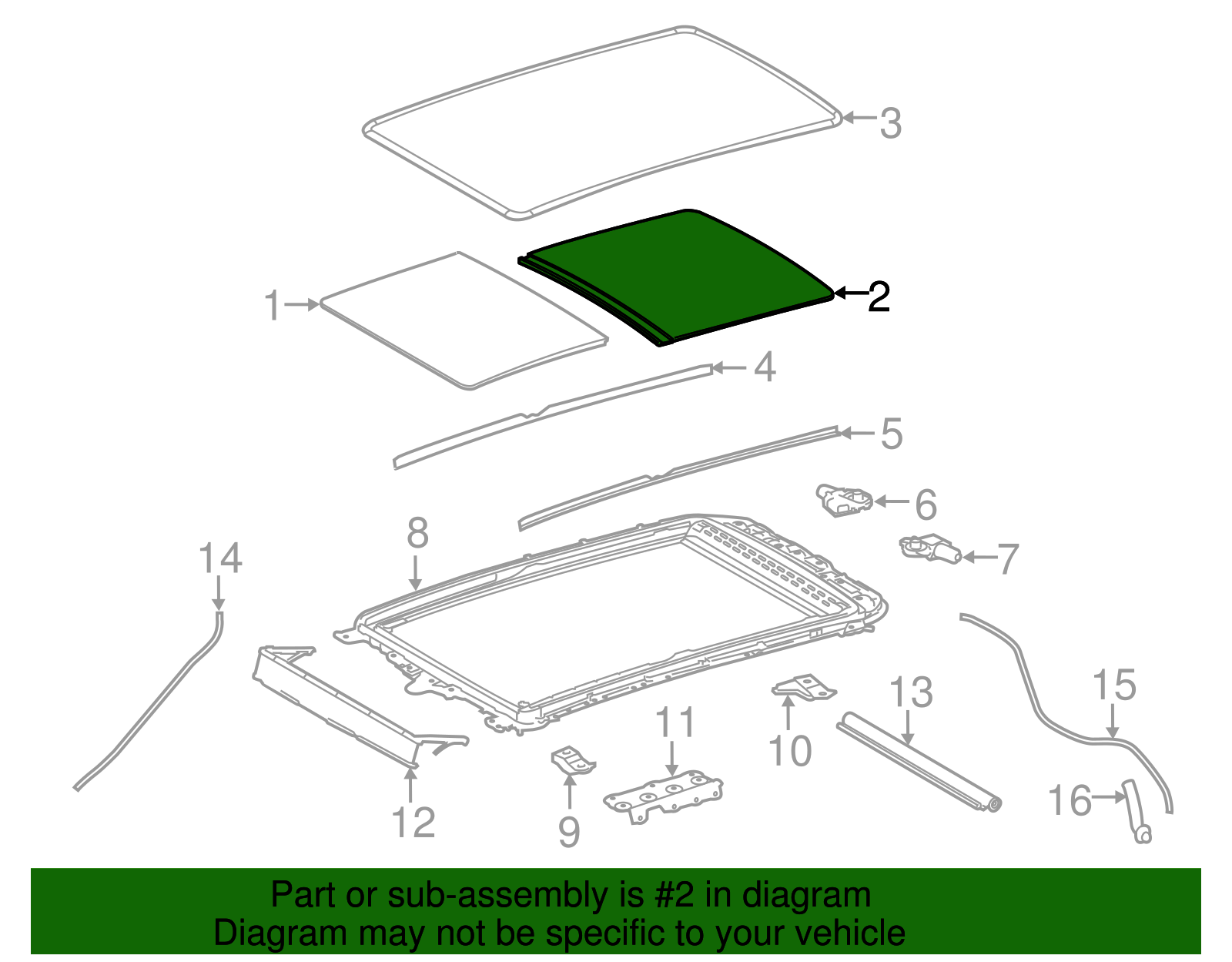 63201-0E060 - 2014-2019 Toyota Highlander - Sunroof Glass | Sparks Parts
